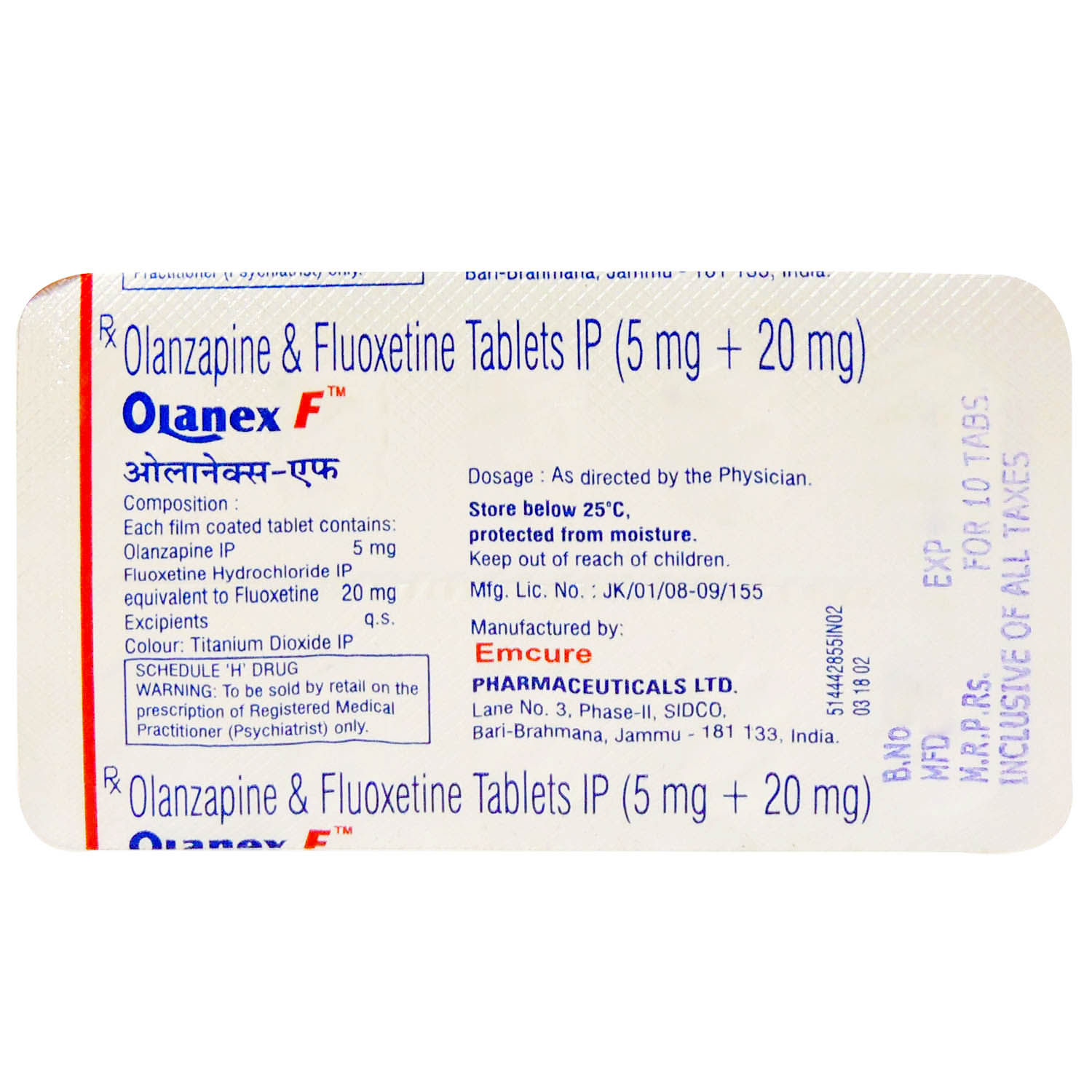 Olanex F Tablet 10's Price, Uses, Side Effects, Composition - Apollo ...