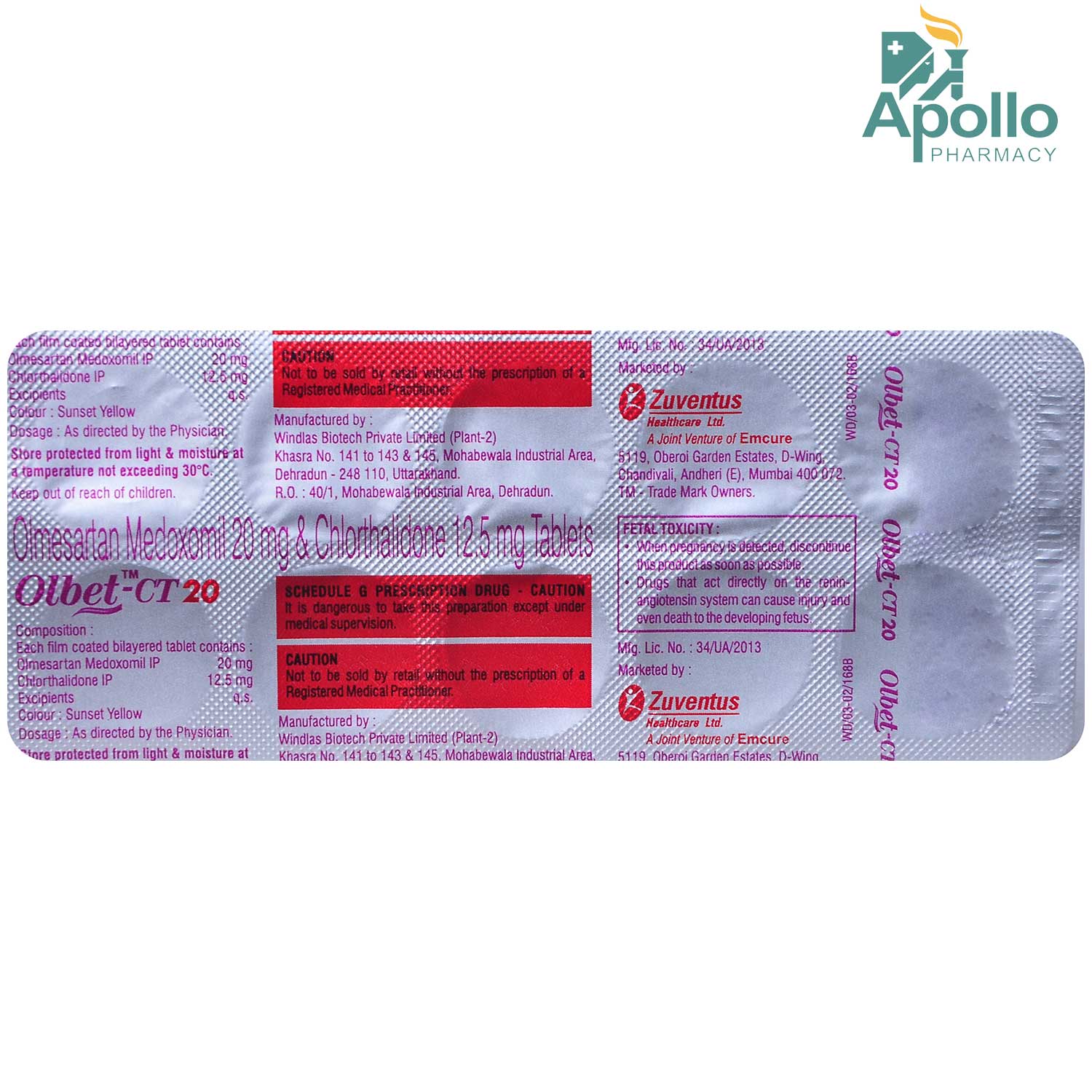 OLBET CT 20MG TABLET Price, Uses, Side Effects, Composition - Apollo ...