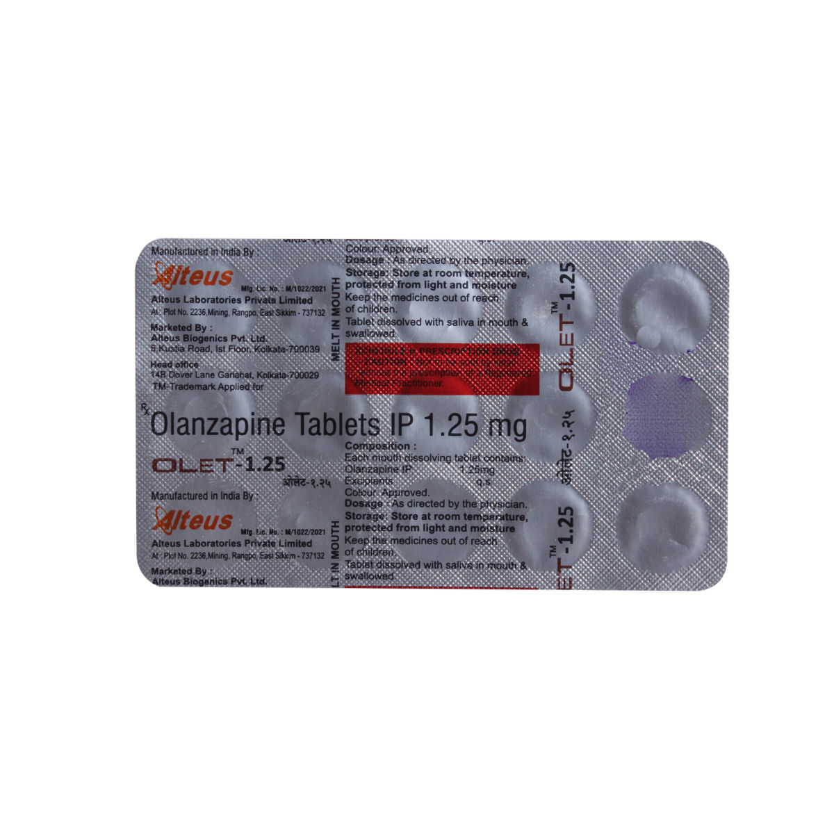 OLET 1.25MG TABLET 10'S Price, Uses, Side Effects, Composition - Apollo ...