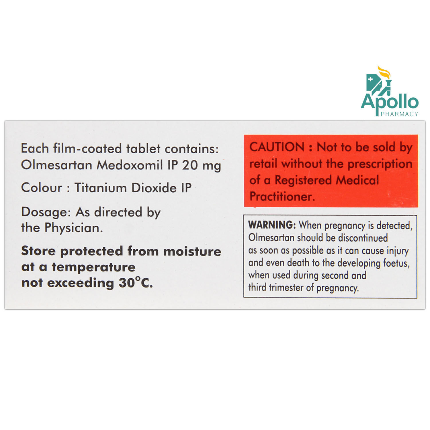 Olmat-20 Tablet 10's Price, Uses, Side Effects, Composition - Apollo ...