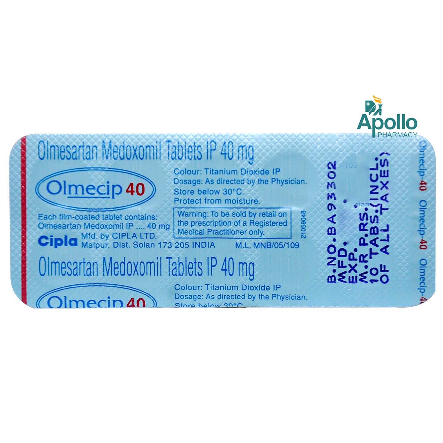 Olmecip 40 Tablet 10's Price, Uses, Side Effects, Composition - Apollo ...