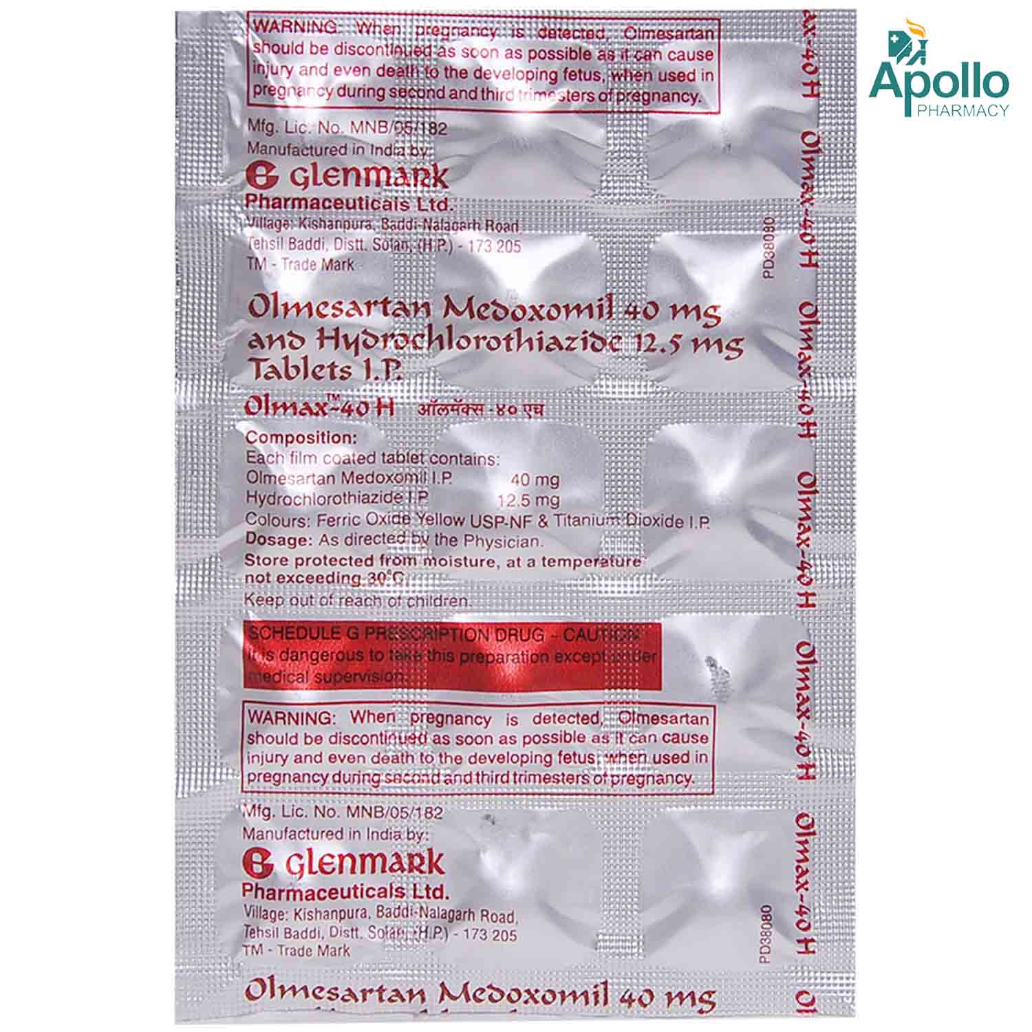 Olmax-40 H Tablet 15's Price, Uses, Side Effects, Composition - Apollo ...