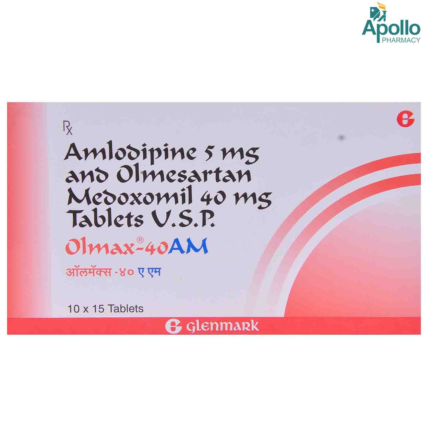 Olmax-40 AM Tablet | Uses, Side Effects, Price | Apollo Pharmacy