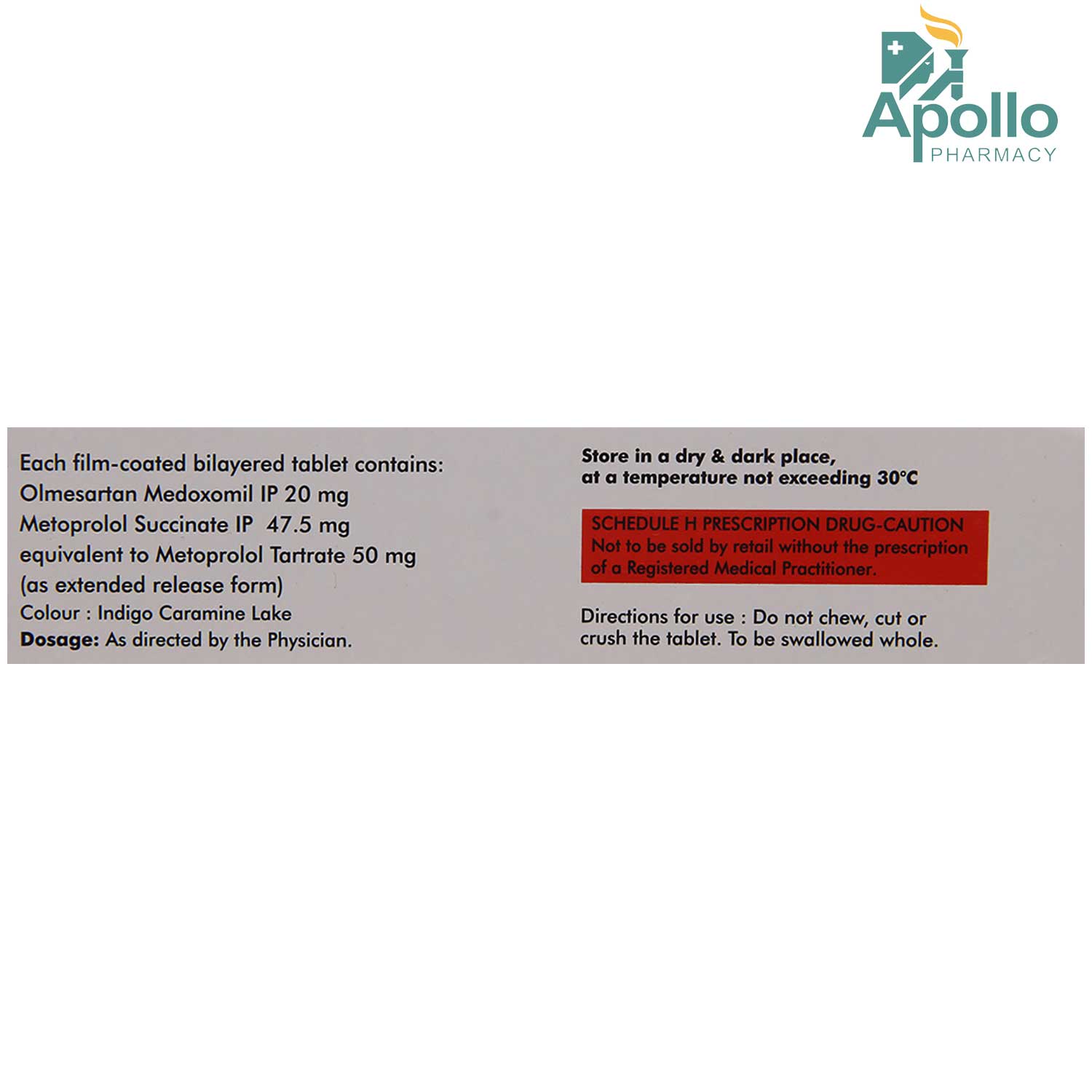 Olmat MT 50 Tablet 7's Price, Uses, Side Effects, Composition - Apollo ...