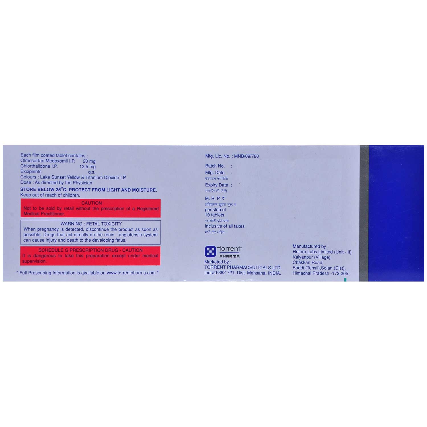 Olmetor CH 20 Tablet 10's Price, Uses, Side Effects, Composition ...