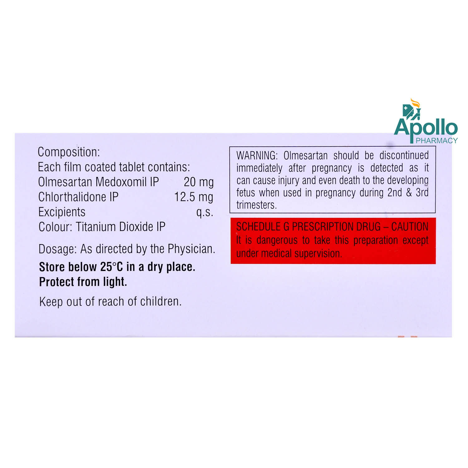 OLMY CH 20MG TABLET 10'S Price, Uses, Side Effects, Composition ...