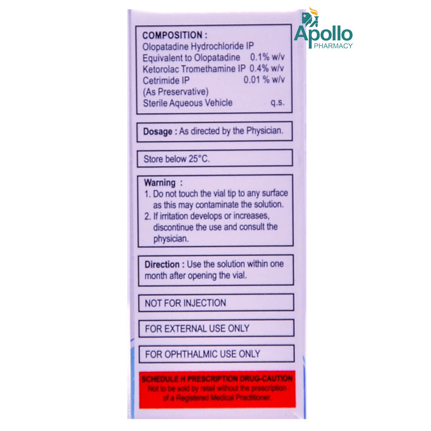Olopat KT Eye Drops 5ml | Uses, Side Effects, Price | Apollo Pharmacy