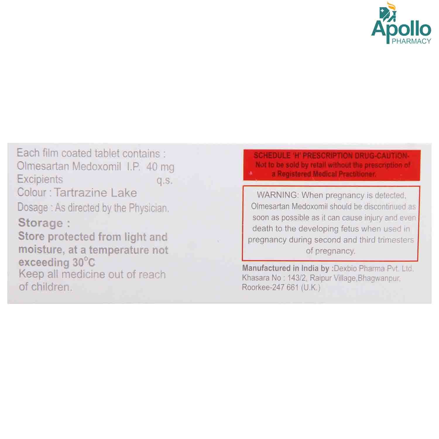 Olsart-40 Tablet 10's Price, Uses, Side Effects, Composition - Apollo ...