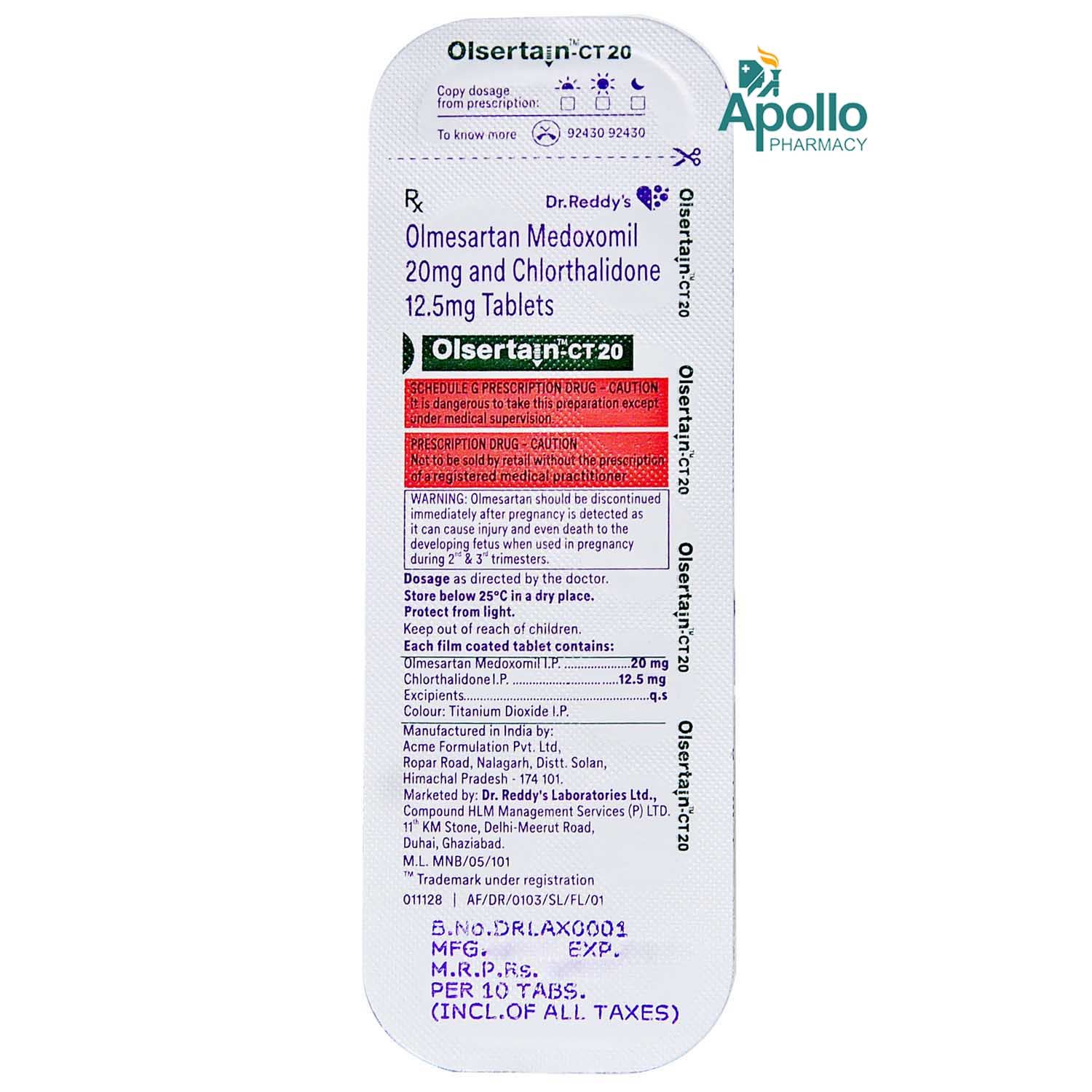 OLSERTAIN CT 20MG TABLET Price, Uses, Side Effects, Composition ...