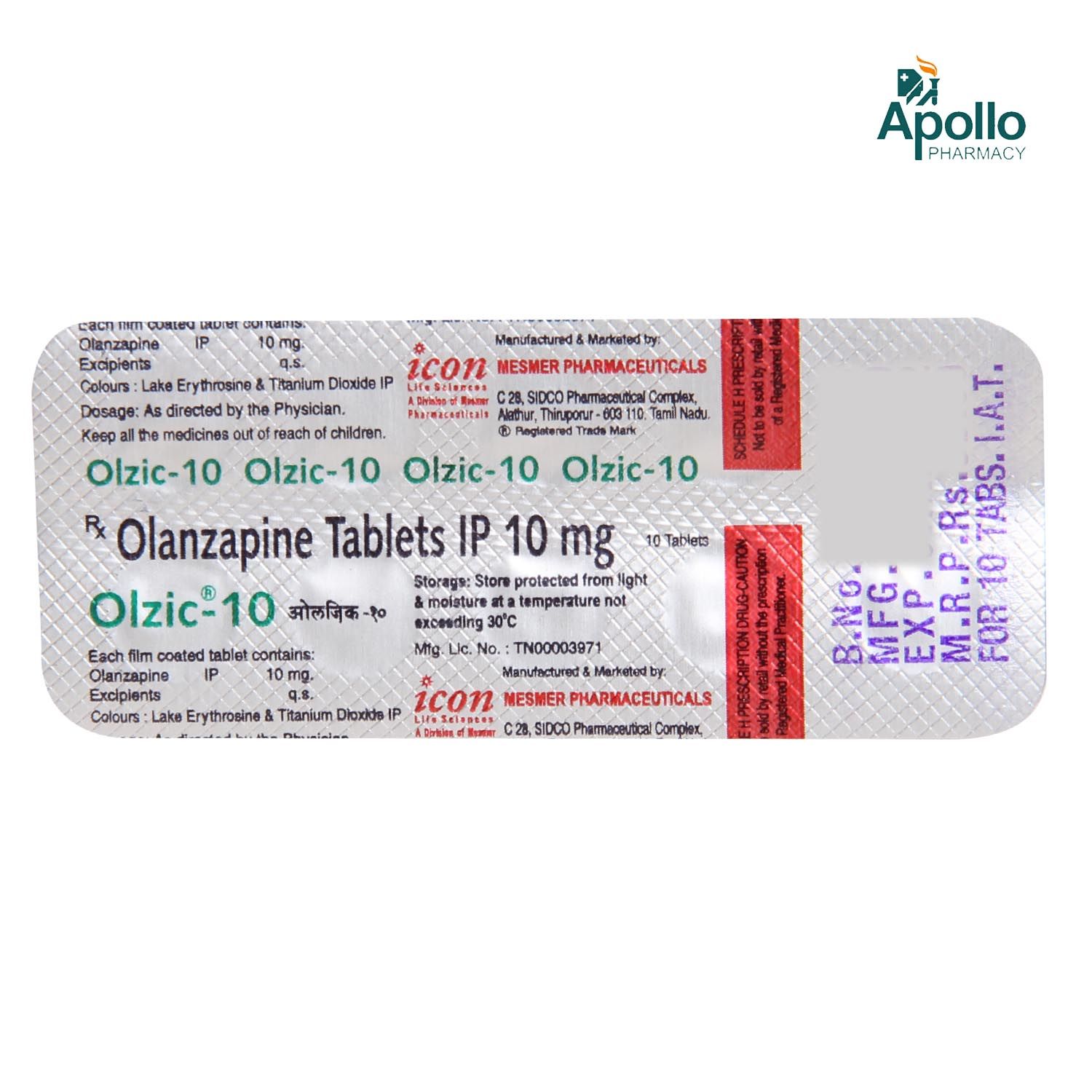 OLZIC 10MG TABLET Price, Uses, Side Effects, Composition - Apollo Pharmacy