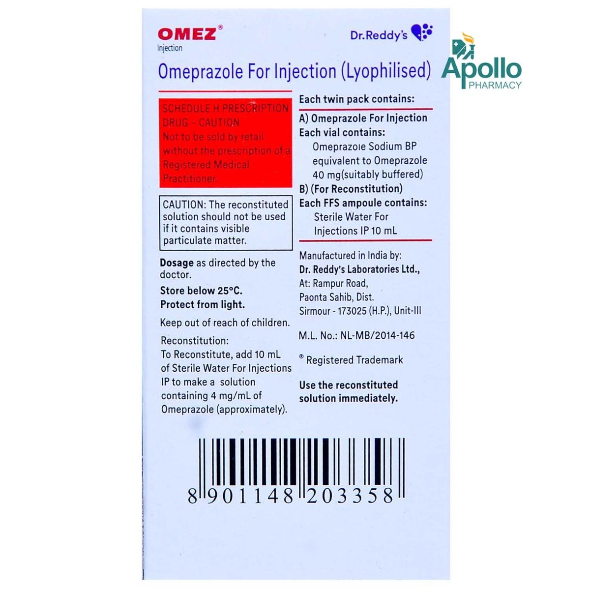 Omez 40 mg Injection | Uses, Side Effects, Price | Apollo Pharmacy