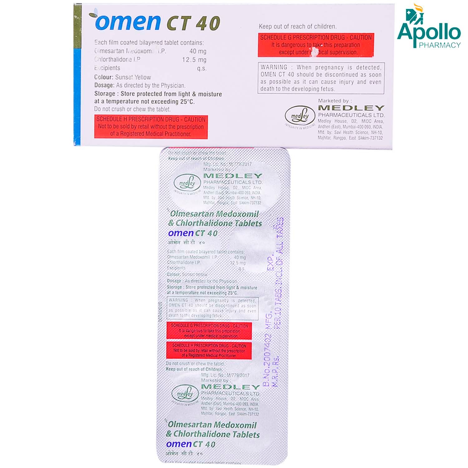 Omen CT 40 Tablet 10's Price, Uses, Side Effects, Composition - Apollo ...