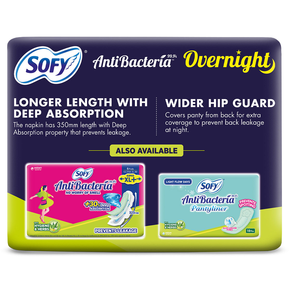 Buy Sofy Anti Bacteria Overnight Sanitary Pads XXL, 20 Count | 19 ...