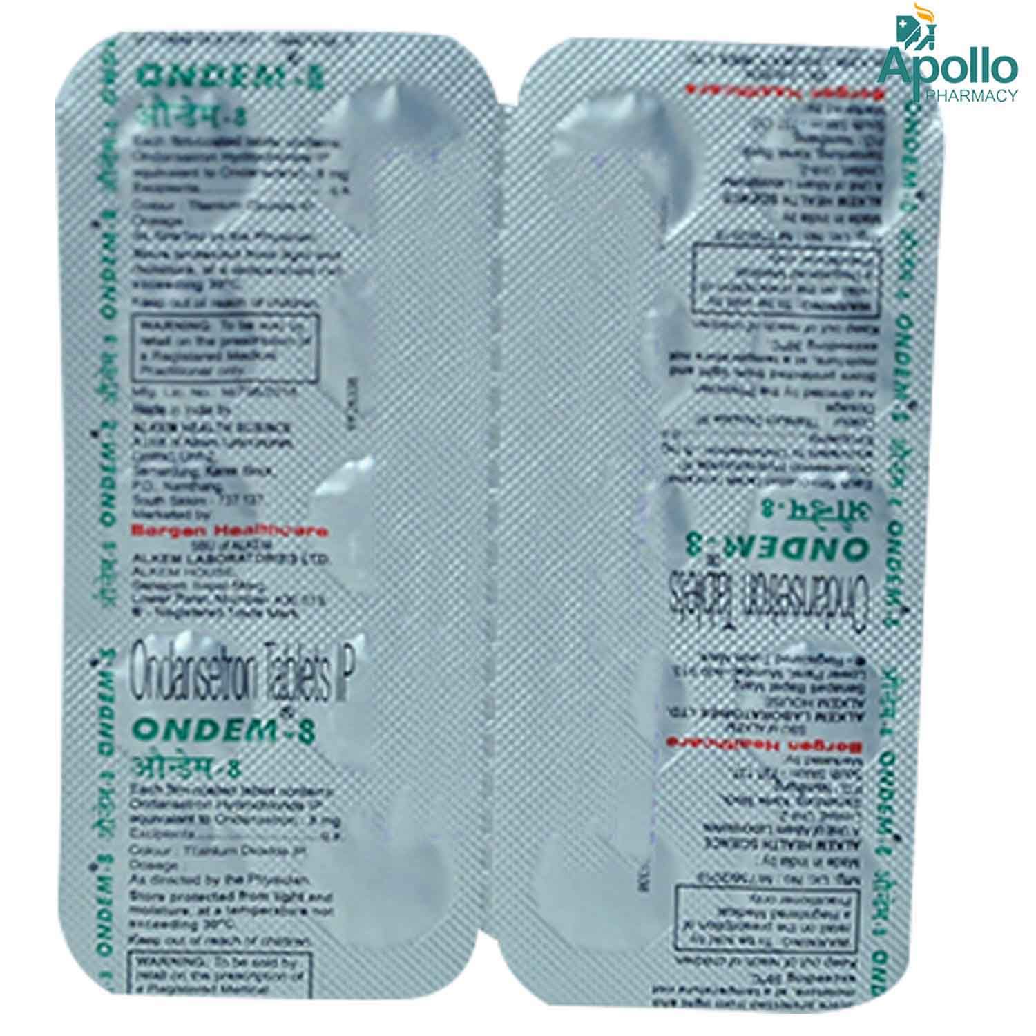 Ondem-8 Tablet 10's Price, Uses, Side Effects, Composition - Apollo ...