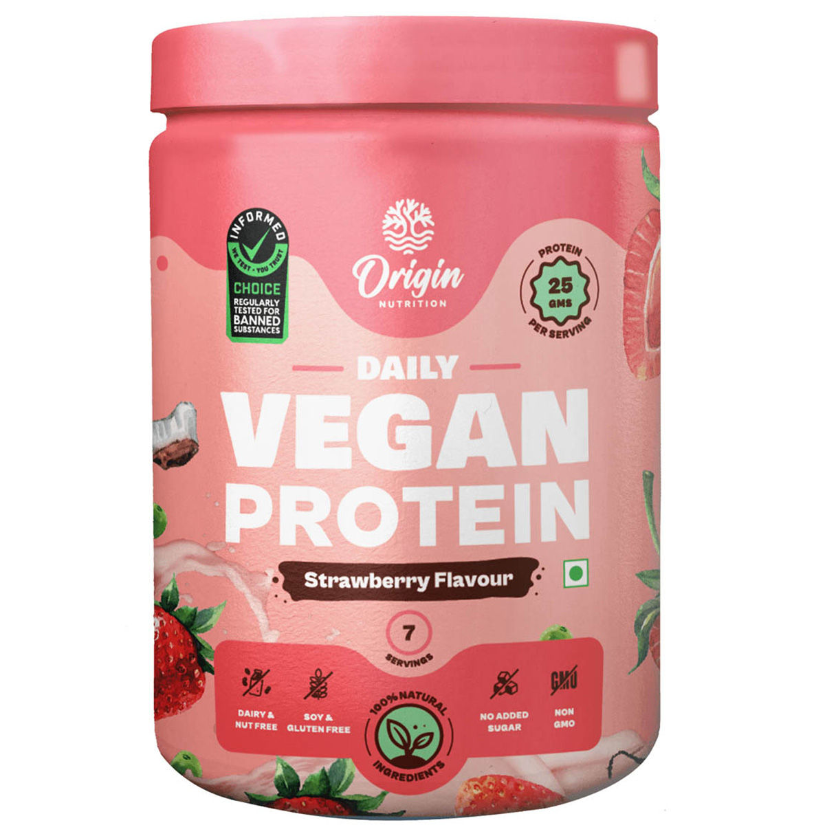 Buy Origin Nutrition 100% Natural Vegan Protein Strawberry Flavour ...