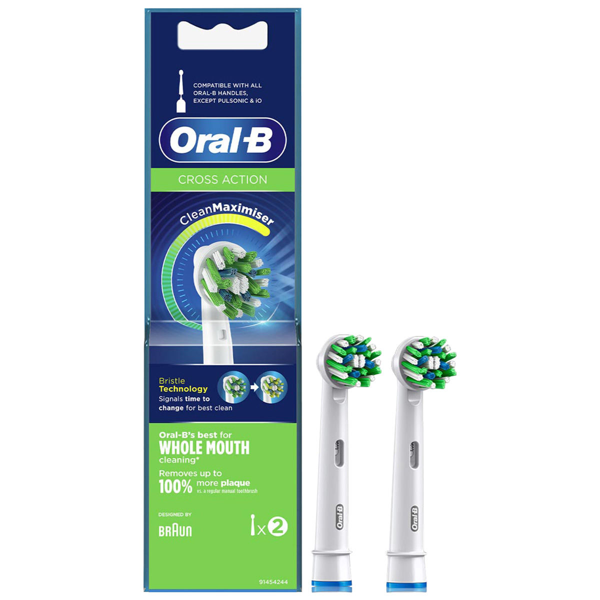 Buy Oral-B Crossaction Brush Heads, 2 Count | 19 Minutes Delivery ...