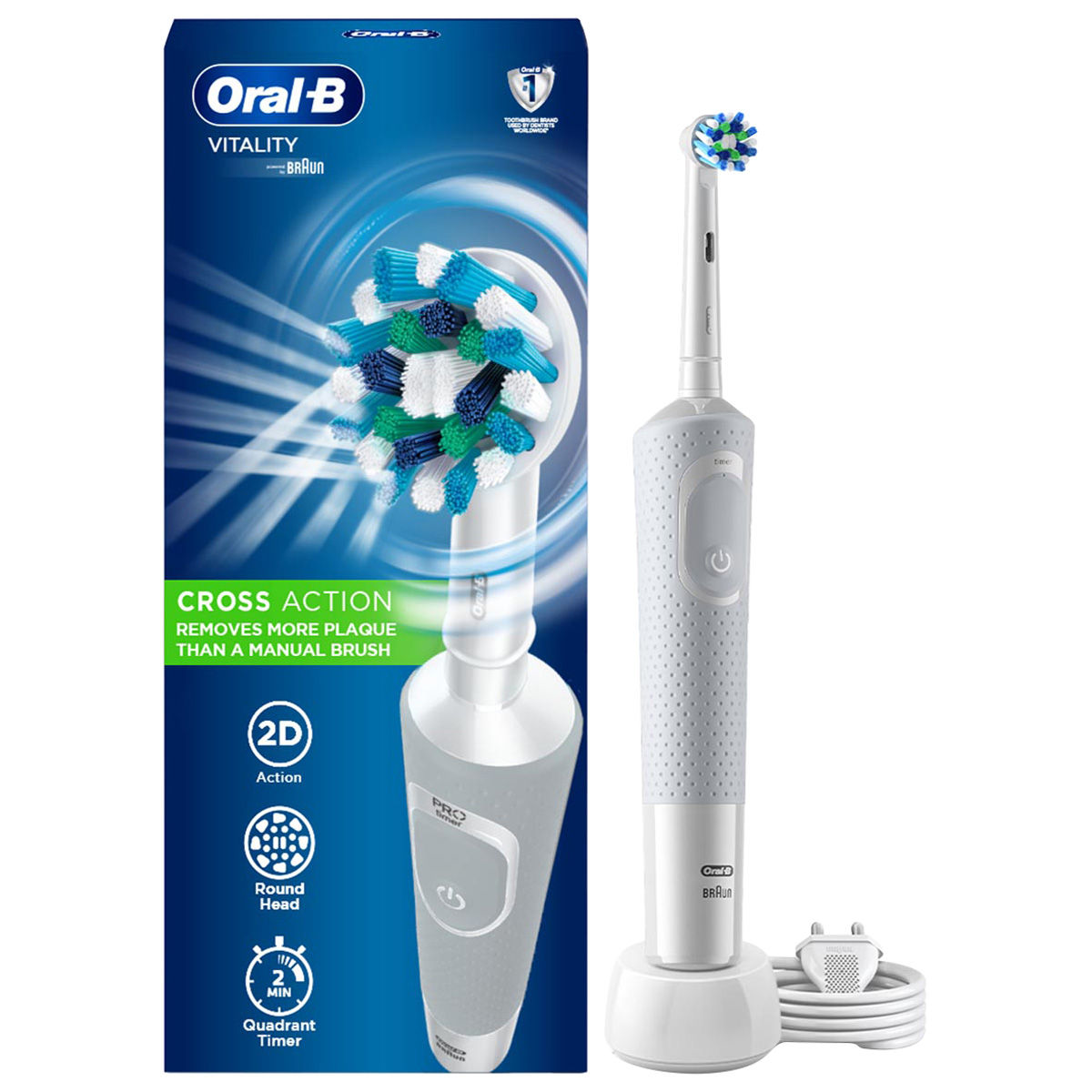 Buy Oral-B Vitality Cross Action Electric Rechargeable Toothbrush for ...