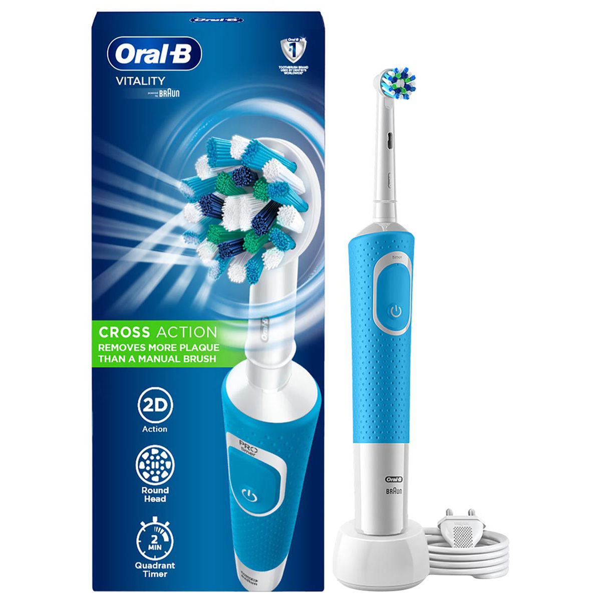 Buy Oral-B Vitality 100 Blue Criss Cross Electric Rechargeable ...