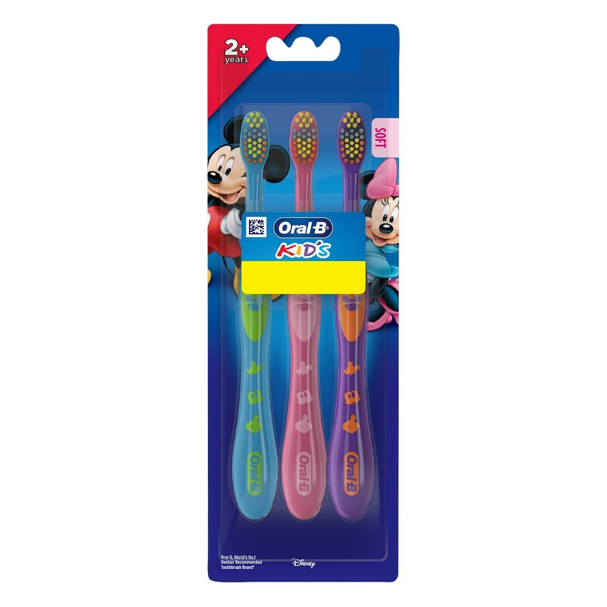 Buy Oral-B Kids Soft Toothbrush for 2 Years, 3 Count | 19 Minutes ...