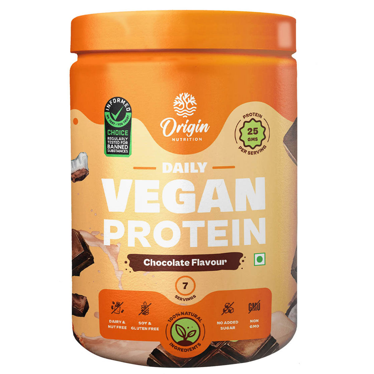 Buy Origin Nutrition 100% Natural Vegan Protein Chocolate Flavour ...