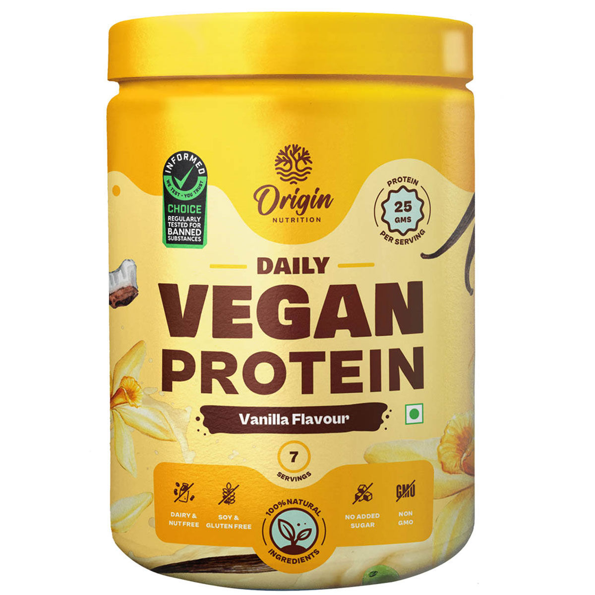 Buy Origin Nutrition 100% Natural Vegan Protein Vanilla Flavour Powder ...