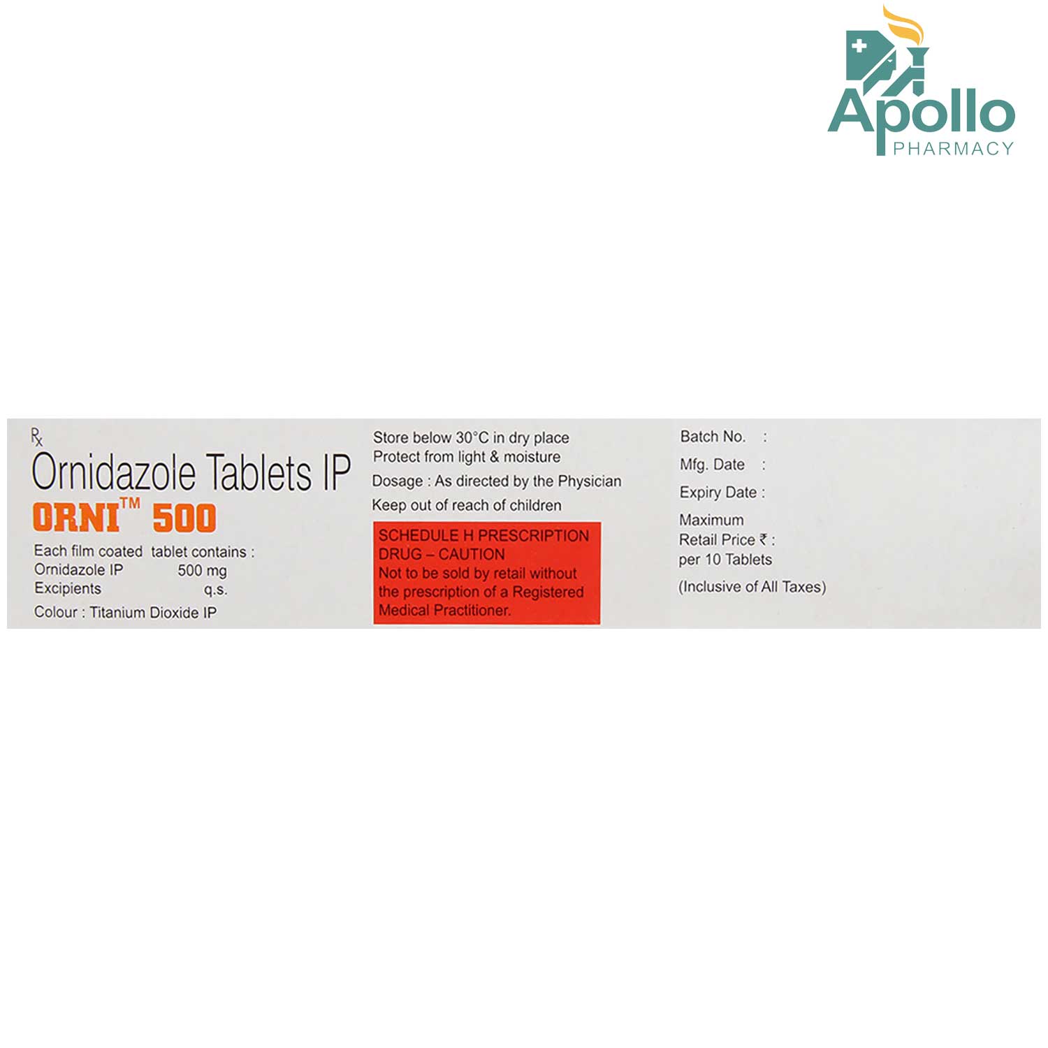 Orni 500 Tablet 10's Price, Uses, Side Effects, Composition - Apollo ...