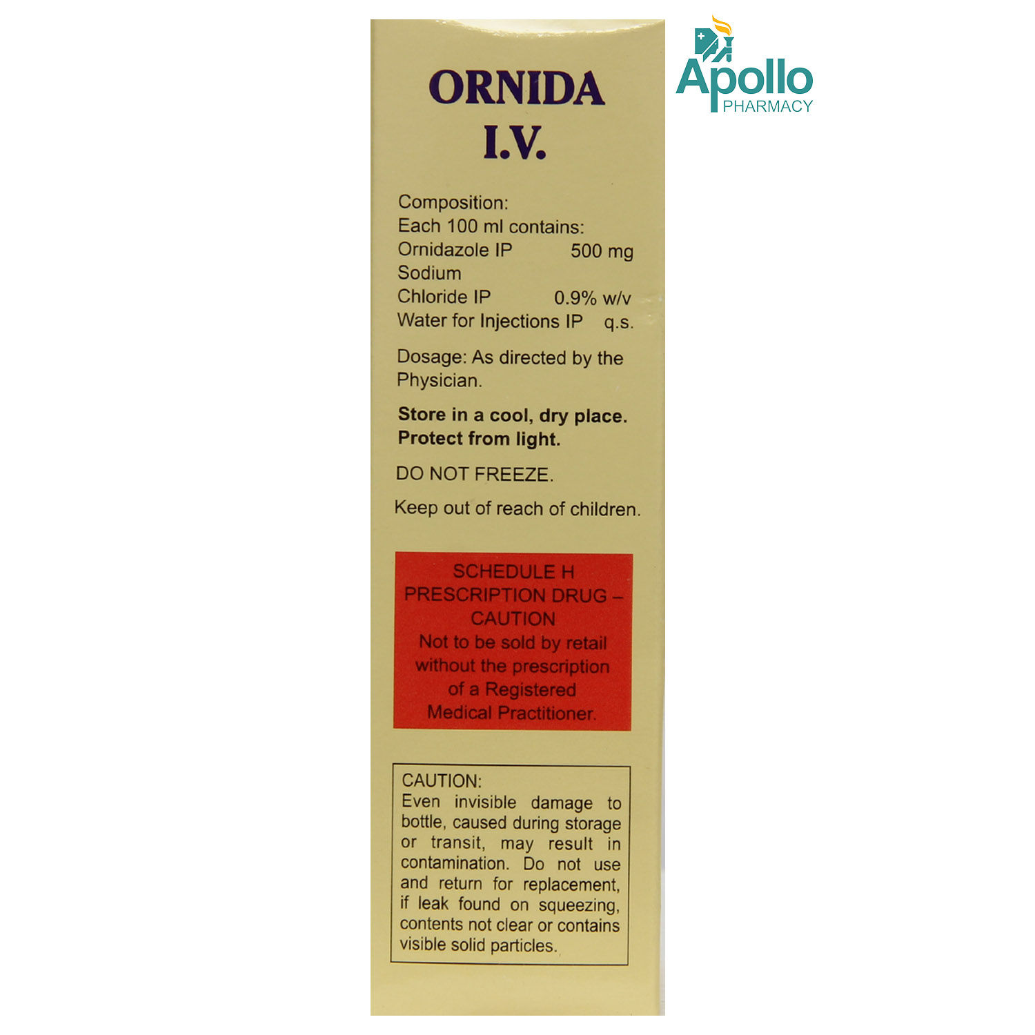 Ornida IV Infusion | Uses, Side Effects, Price | Apollo Pharmacy
