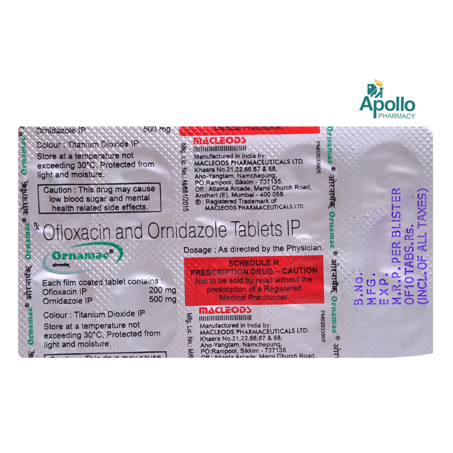 ORNAMAC TABLET Price, Uses, Side Effects, Composition - Apollo Pharmacy