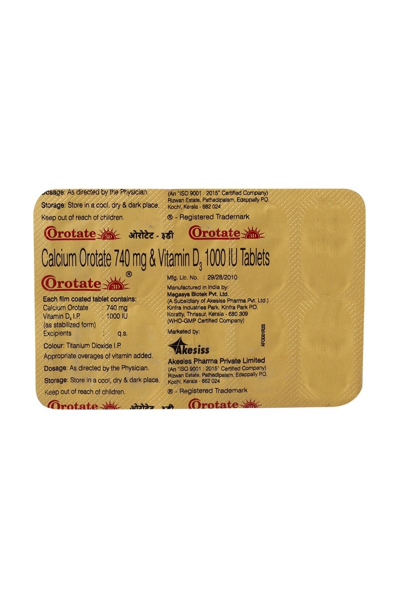 Orotate Tablet 10's Price, Uses, Side Effects, Composition - Apollo ...