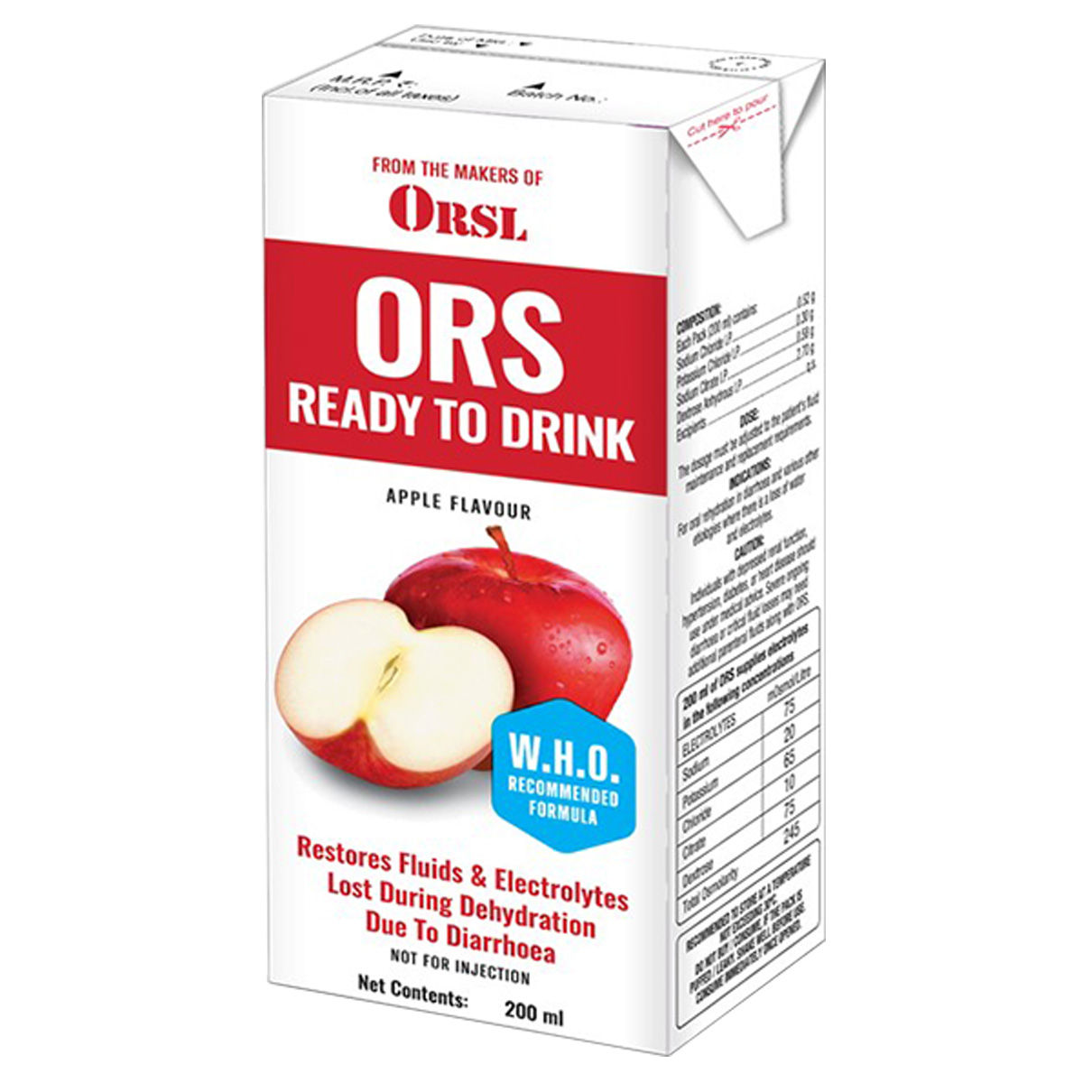 Buy ORS Apple Flavour Drink, 200 ml | 19 Minutes Delivery | Apollo Pharmacy