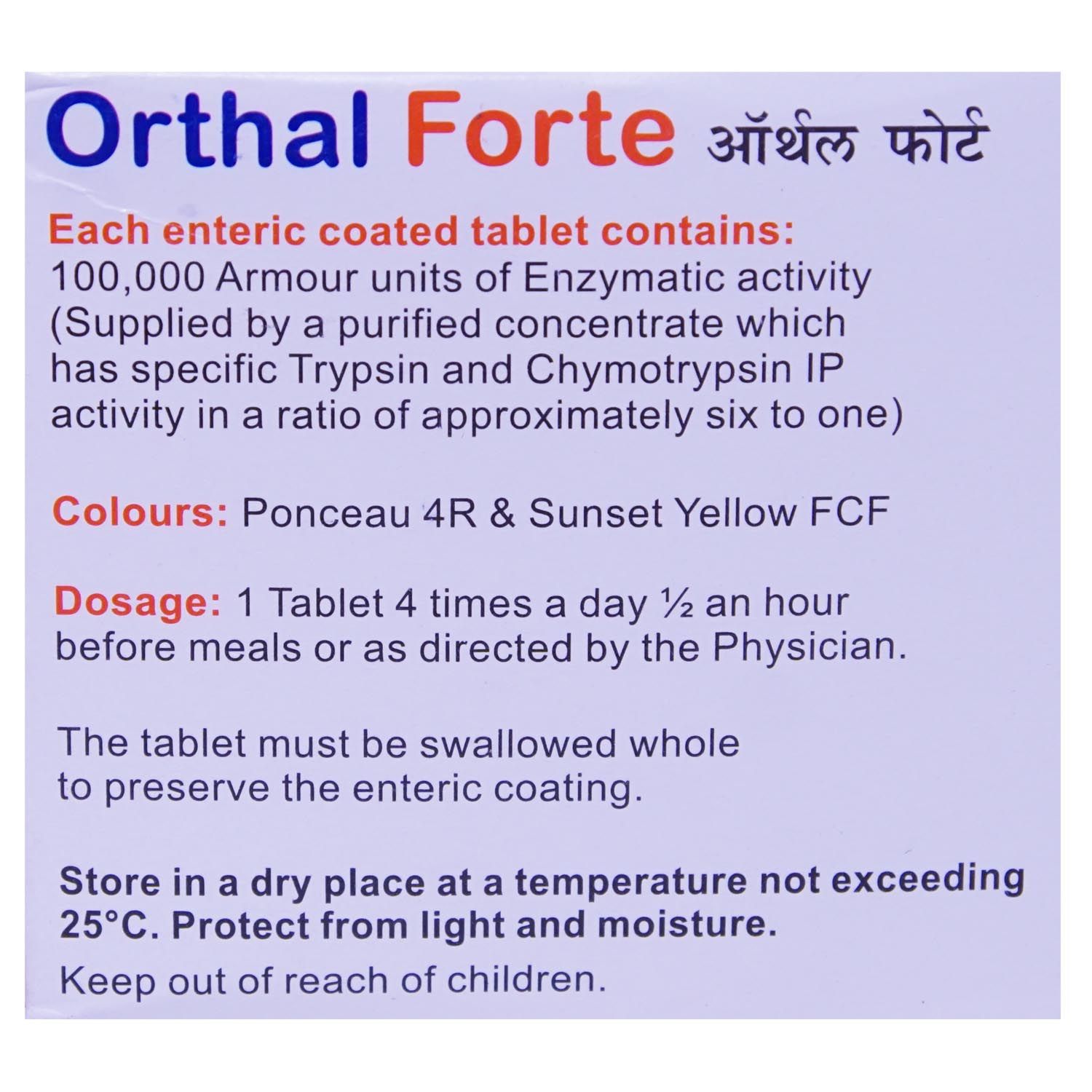 Orthal Forte Tablet 20's Price, Uses, Side Effects, Composition ...
