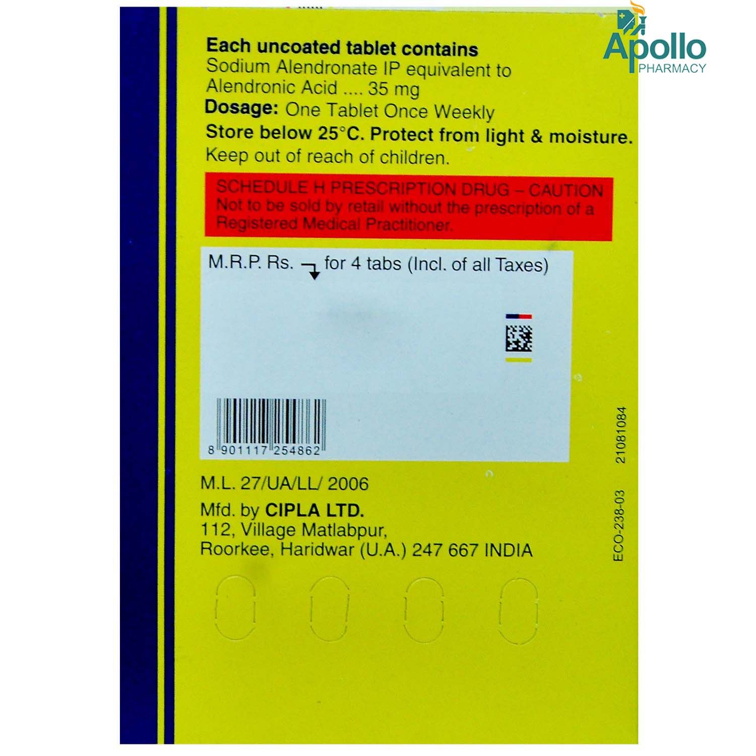 Osteofos 35 Tablet 4's Price, Uses, Side Effects, Composition - Apollo ...