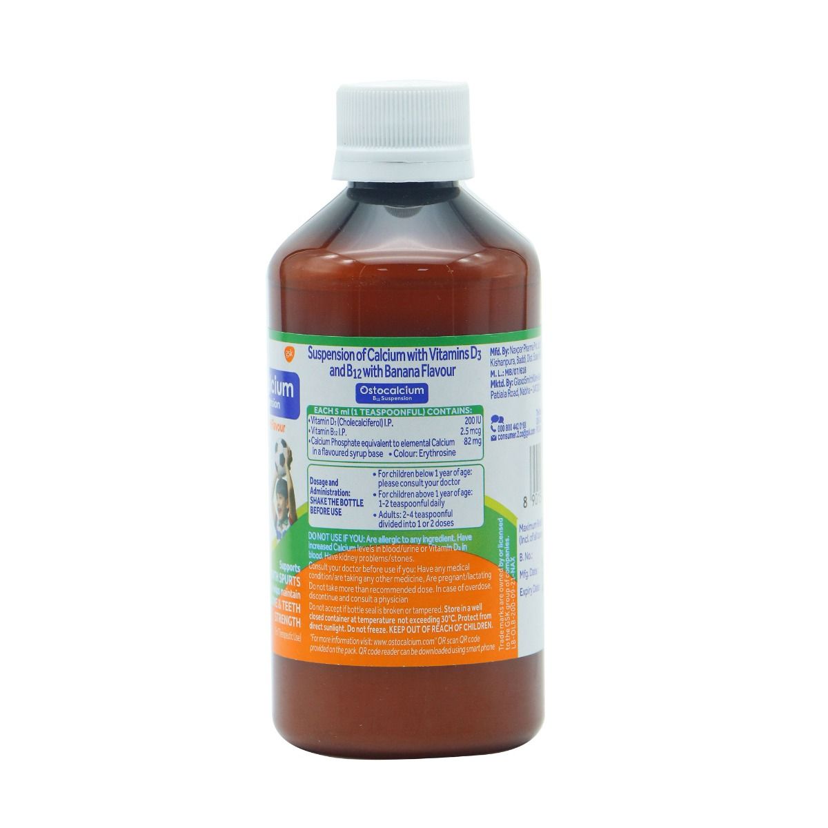 Ostocalcium B12 Banana Flavour Suspension, 200 ml Price, Uses, Side ...