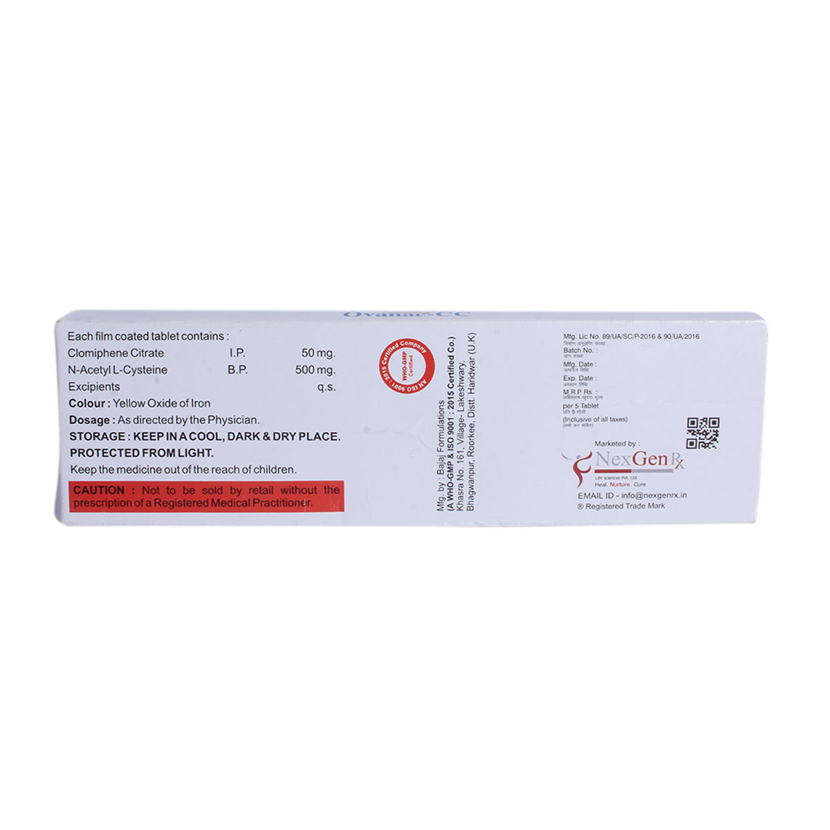 Ovanac-Cc Tablet 5's Price, Uses, Side Effects, Composition - Apollo ...
