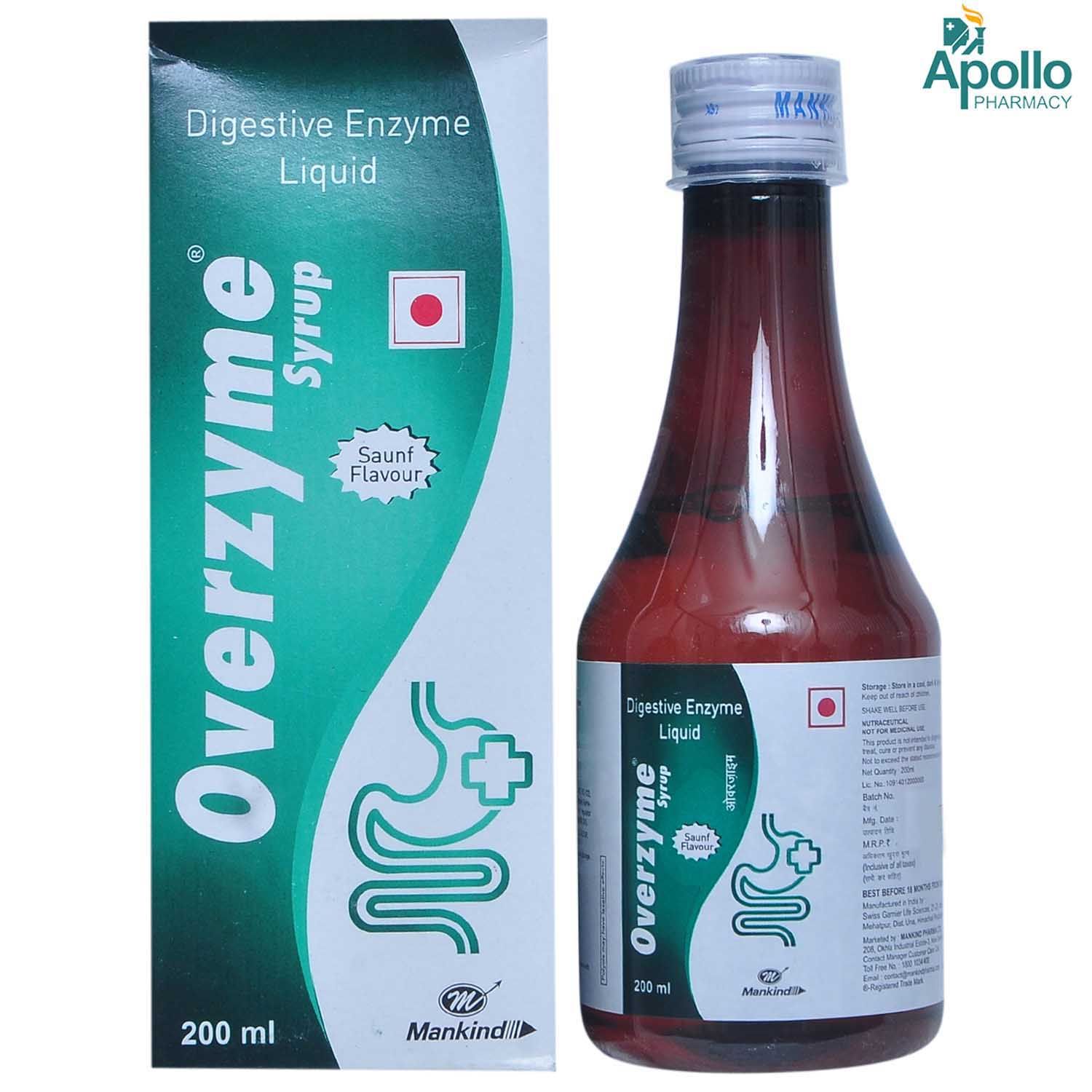Overzyme Saunf Syrup 200 ml Price, Uses, Side Effects, Composition ...