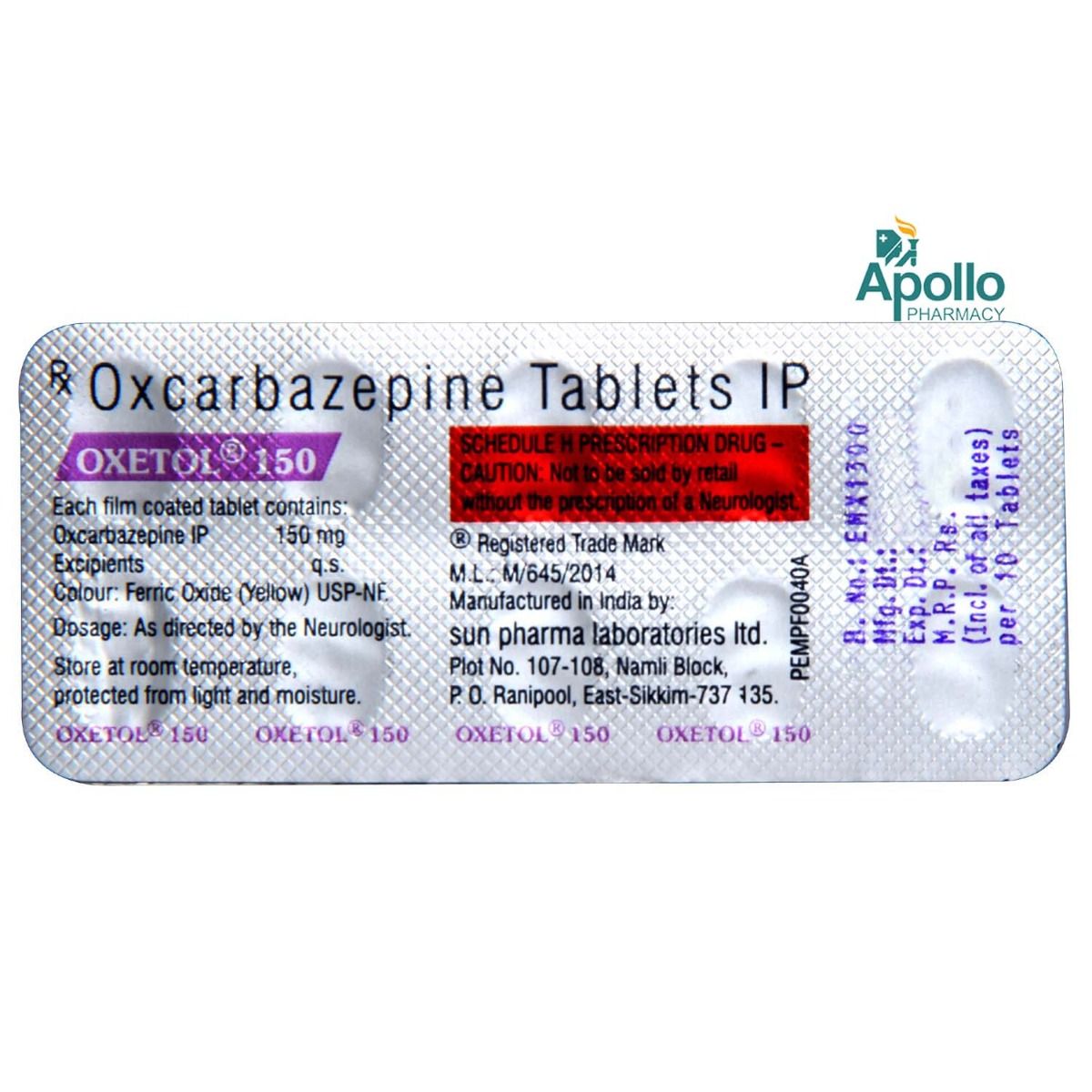 Oxetol 150 Tablet 10's Price, Uses, Side Effects, Composition - Apollo ...