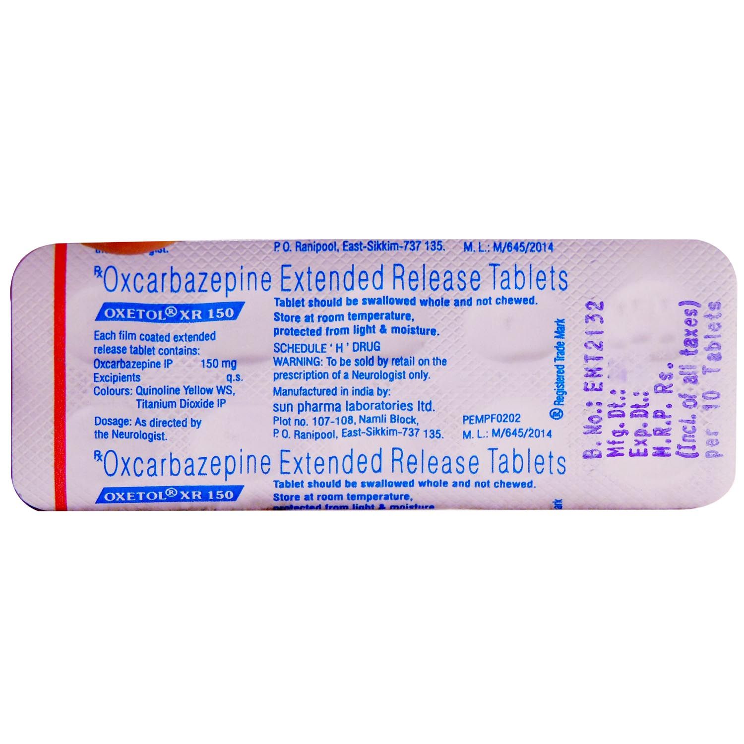 Oxetol XR 150 Tablet 10's Price, Uses, Side Effects, Composition ...