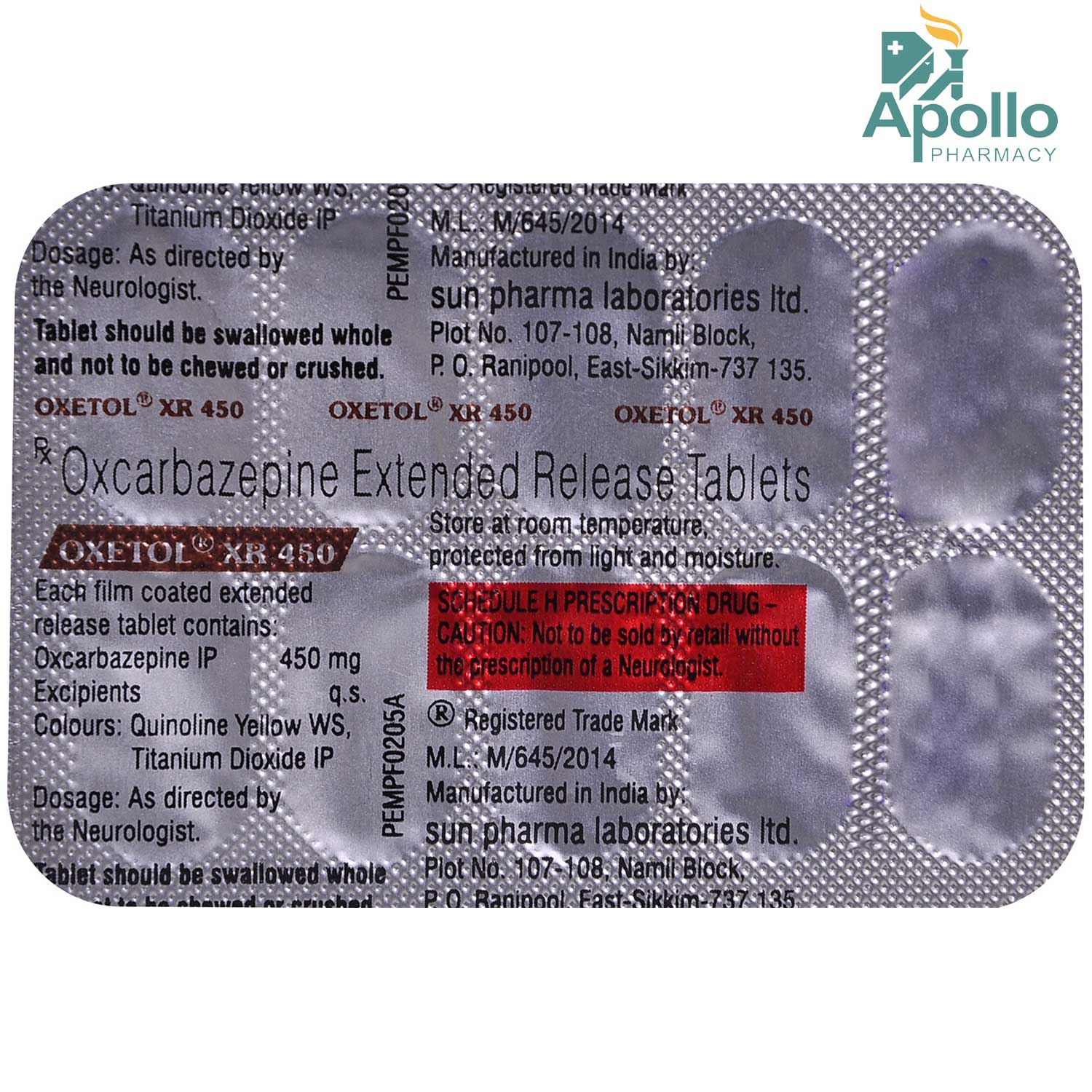 Oxetol XR 450 Tablet 10's Price, Uses, Side Effects, Composition ...