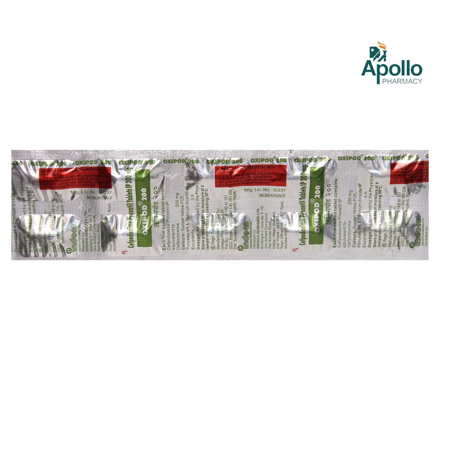 Oxipod-200 Tablet | Uses, Side Effects, Price | Apollo Pharmacy