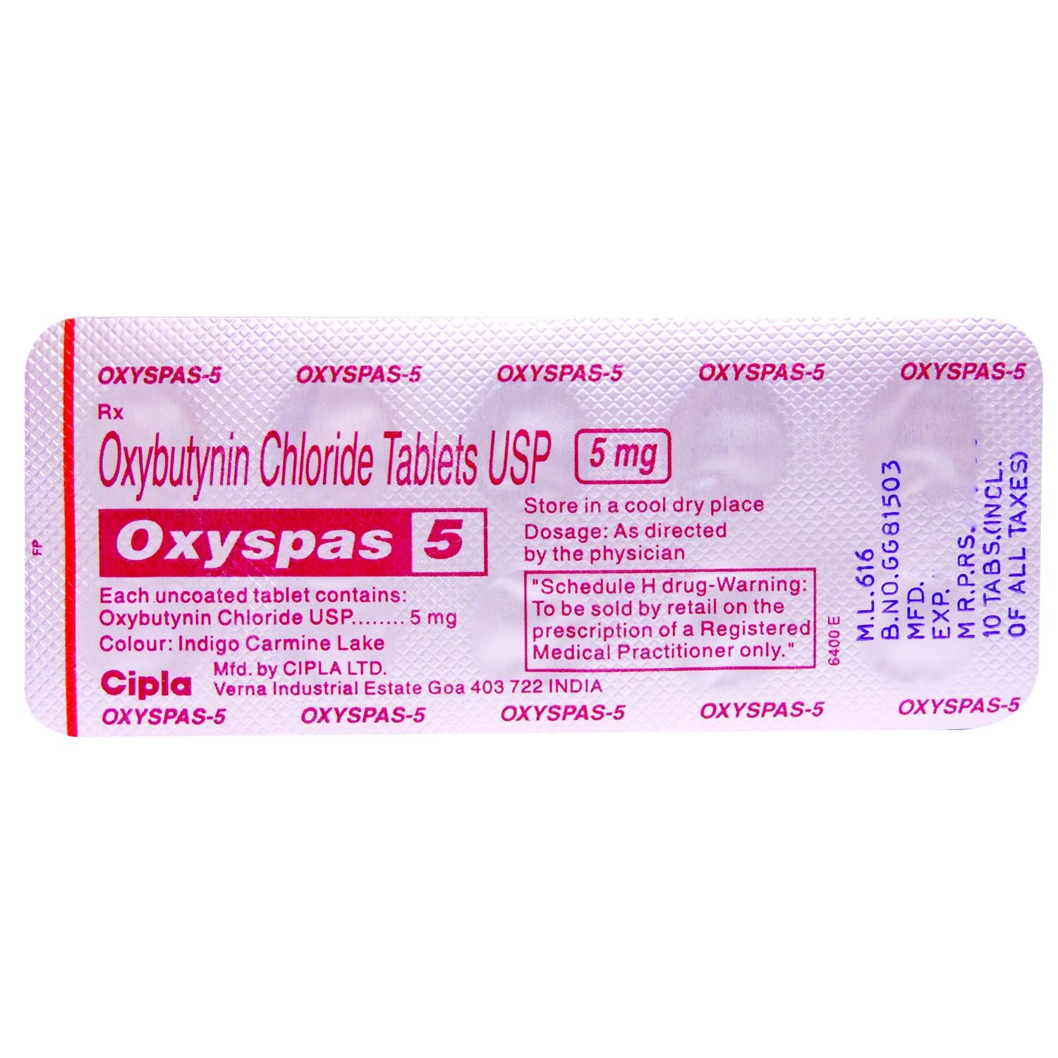 Oxyspas 5 Tablet | Uses, Side Effects, Price | Apollo Pharmacy