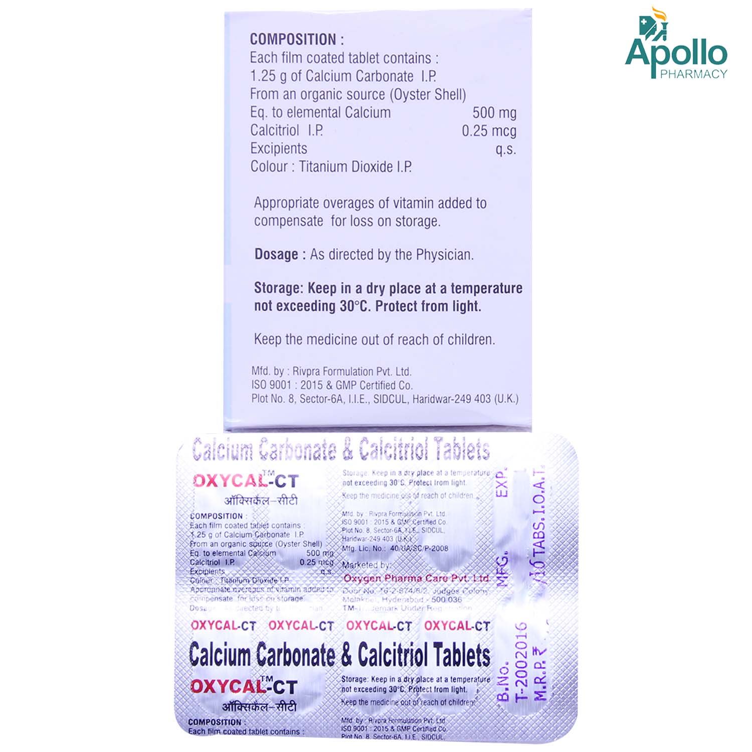 Oxycal-CT Tablet 10's Price, Uses, Side Effects, Composition - Apollo ...