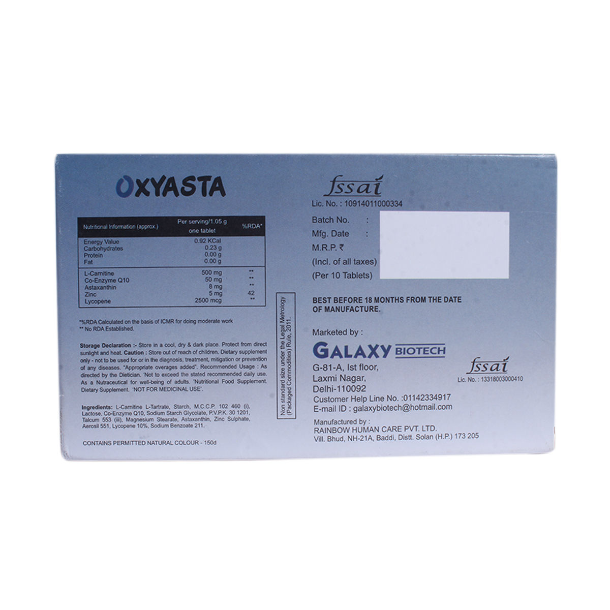 Oxyasta Tablet 10's Price, Uses, Side Effects, Composition - Apollo ...