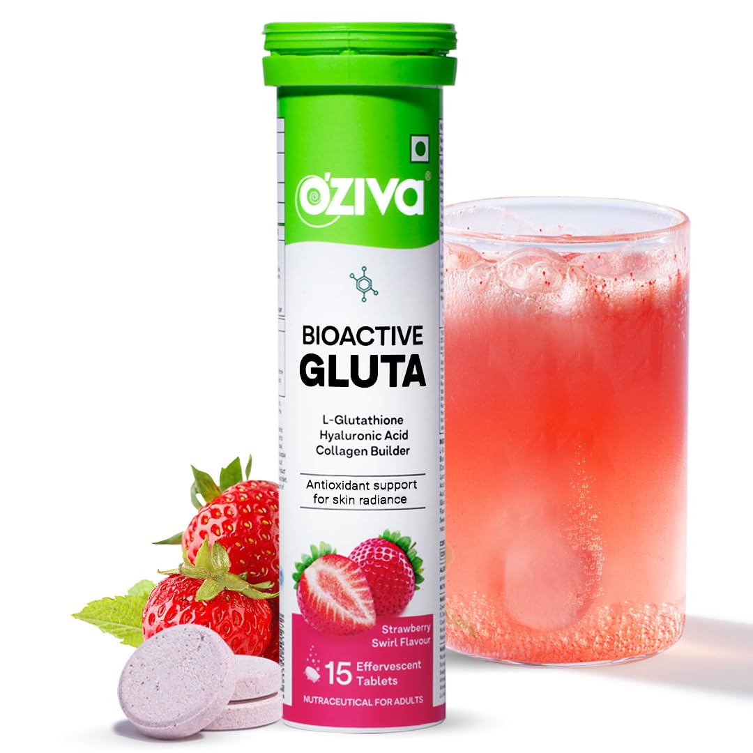 Buy Oziva Bioactive Gluta Strawberry Flavour, 15 Effervescent Tablets ...