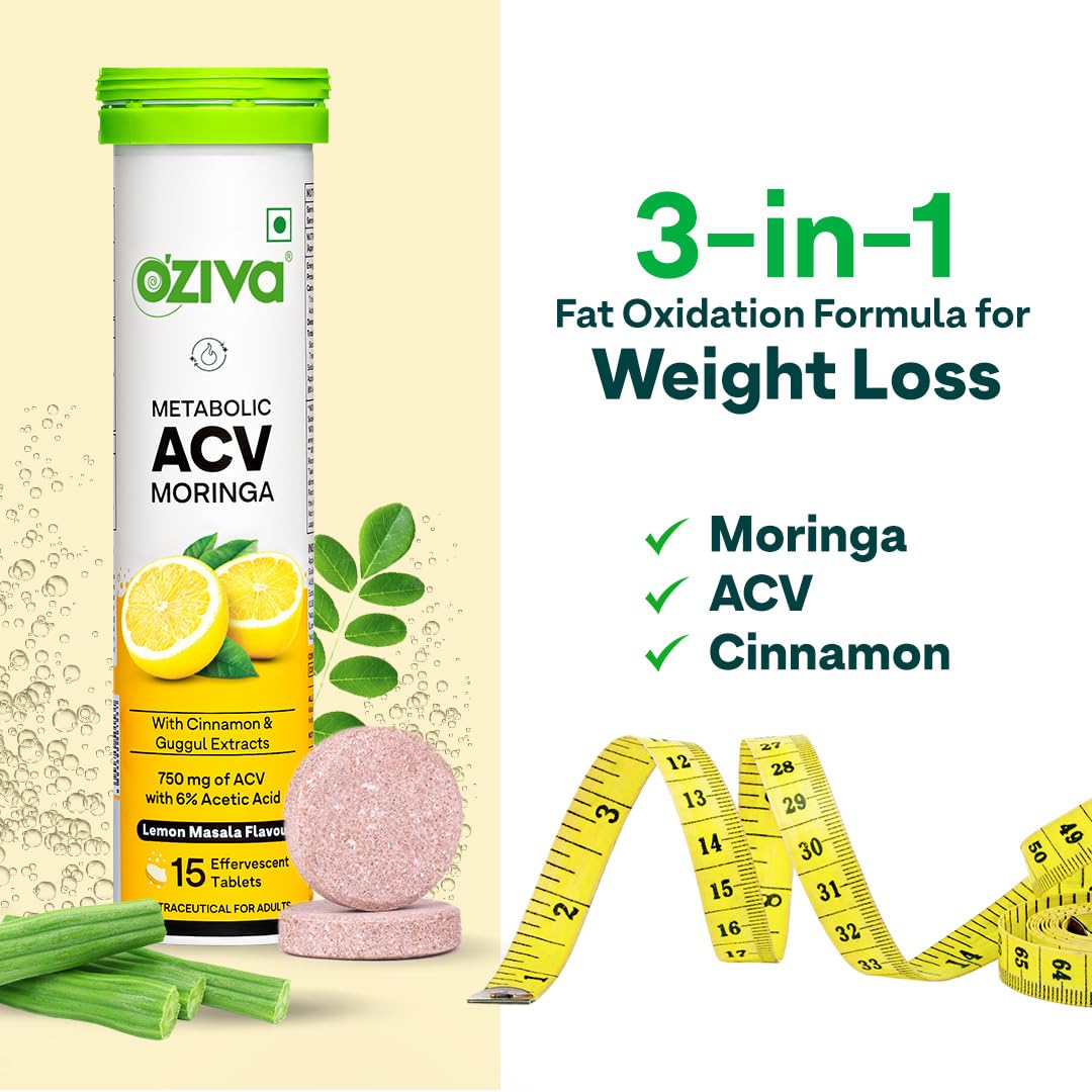 Buy OZiva Metabolic ACV (Apple Cider Vinegar) Moringa Lemon Masala ...