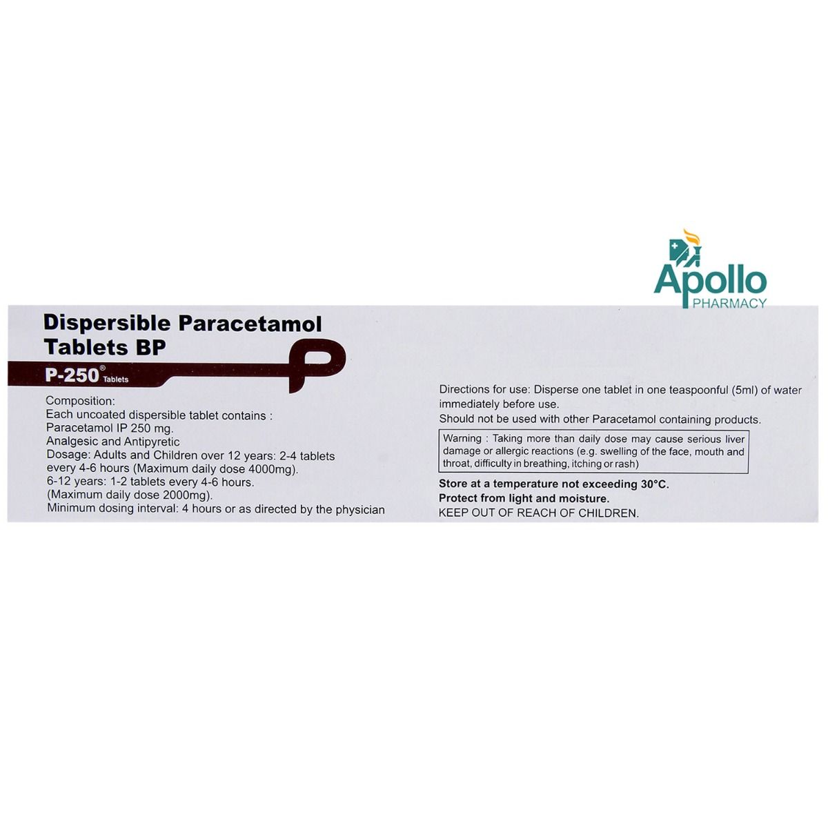 P 250 mg Tablet | Uses, Side Effects, Price | Apollo Pharmacy