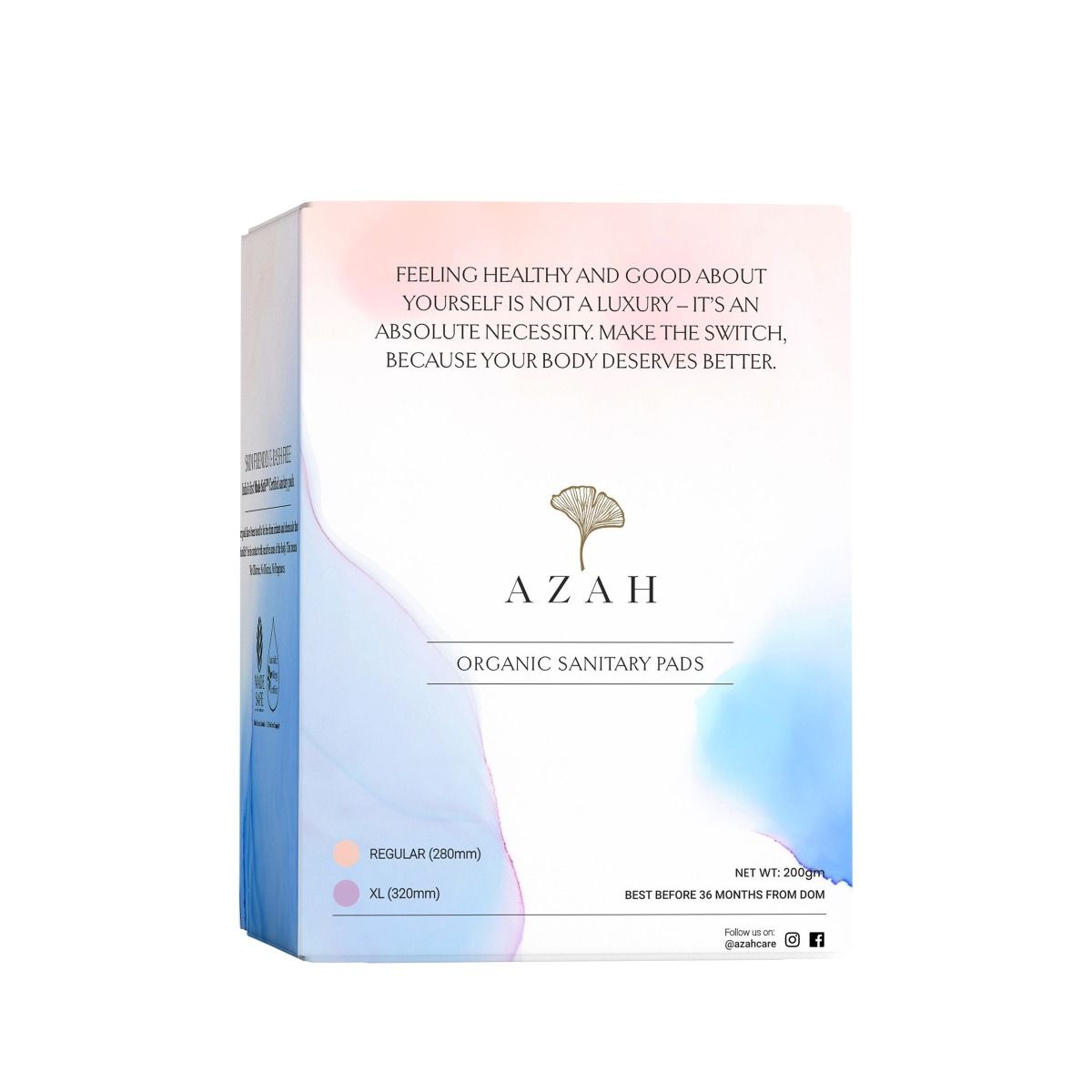 Azah Organic Sanitary Pads Regular, 8 Count Price, Uses, Side Effects ...