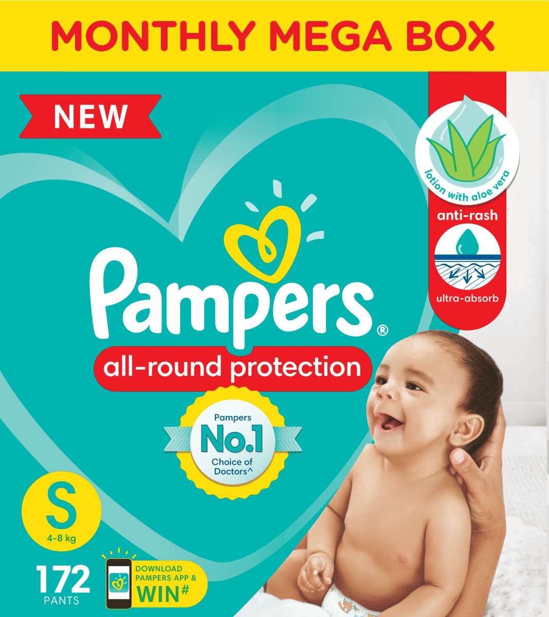 Pampers All Round Protection Diaper Pants Small, 172 Count Price, Uses ...