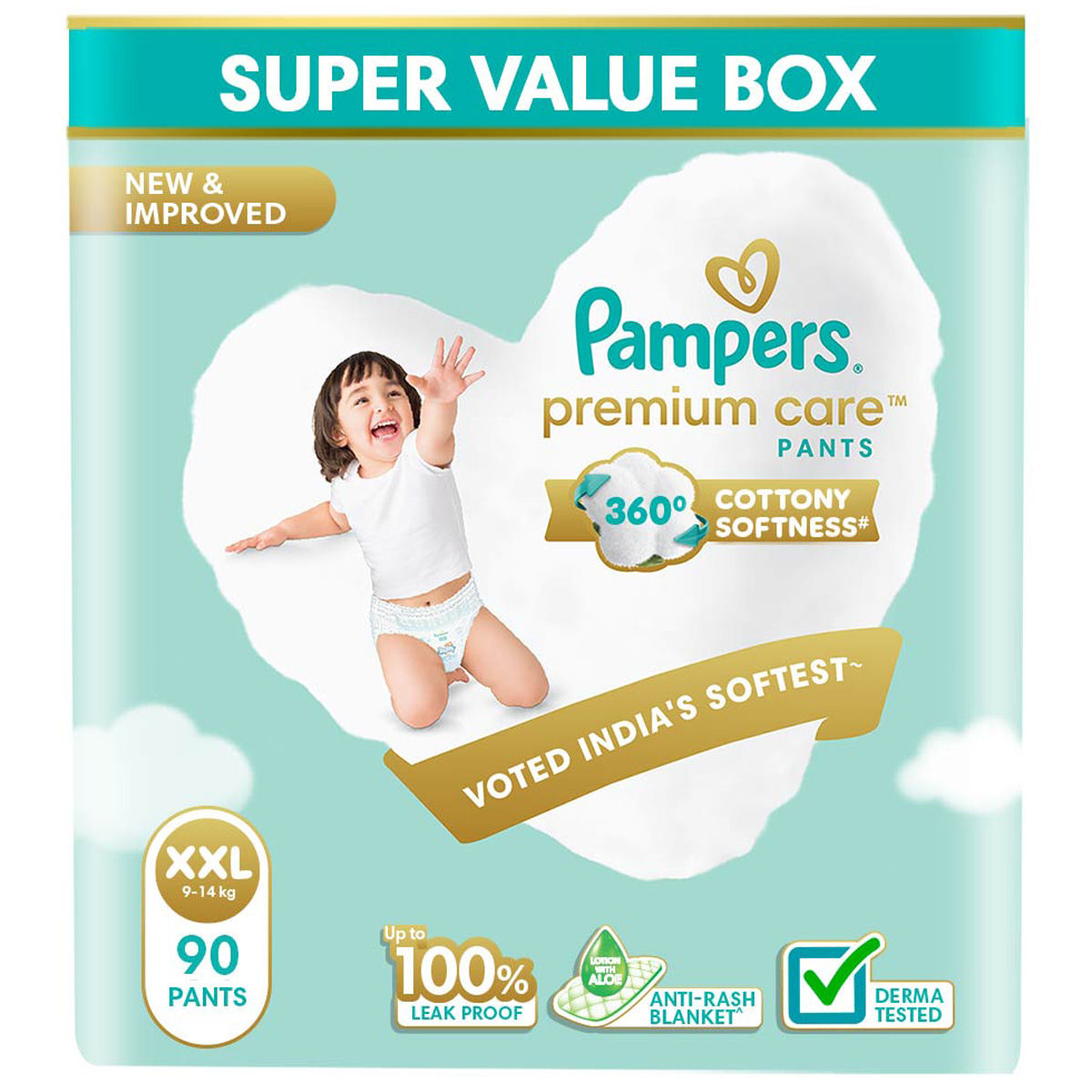 Buy Pampers Premium Care Diaper Pants XXL, 90 Count | 19 Minutes ...