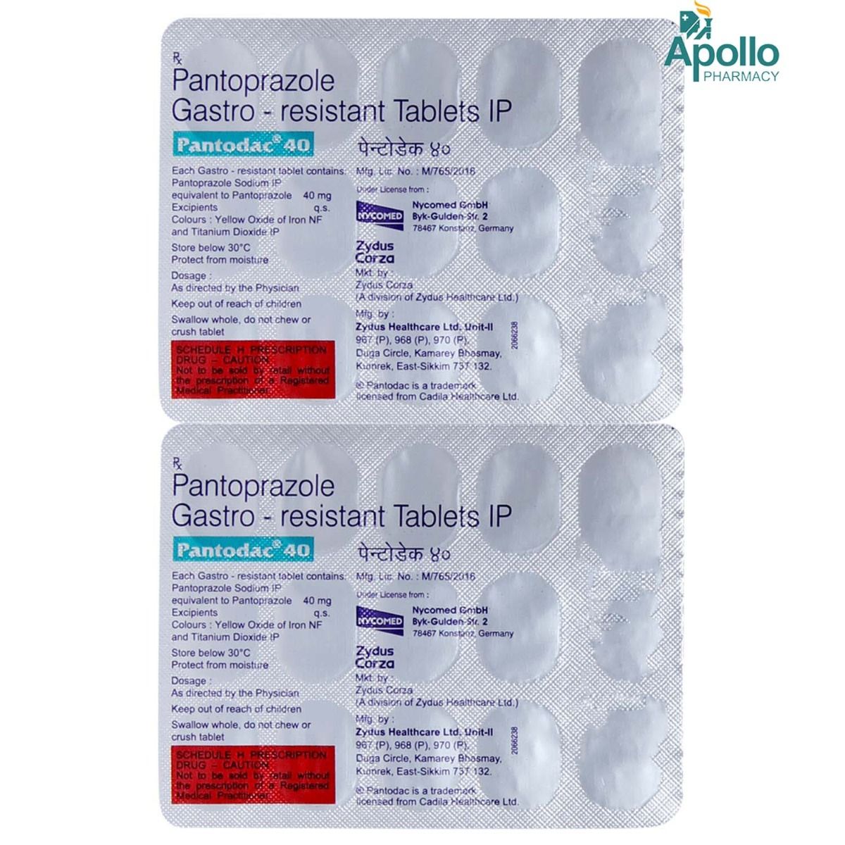 Pantodac 40 Tablet 15's Price, Uses, Side Effects, Composition - Apollo ...