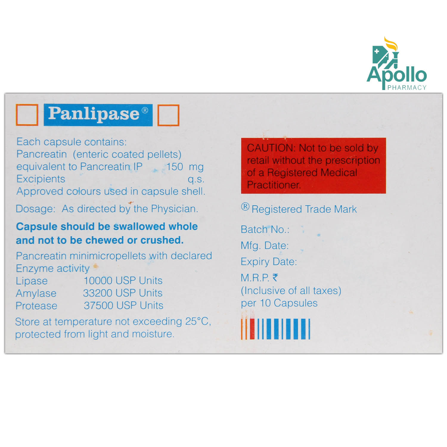 Panlipase Capsule | Uses, Side Effects, Price | Apollo Pharmacy